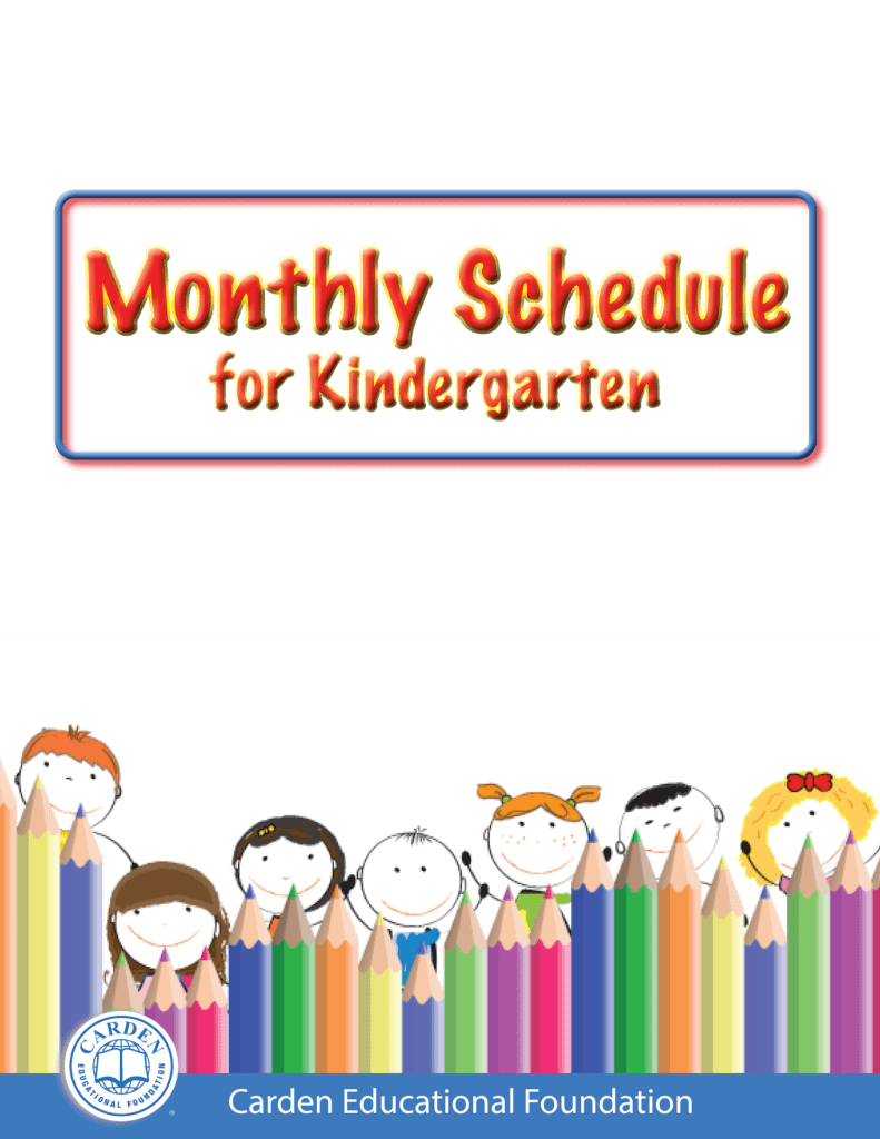 Manual- Monthly Schedule for Kindergarten - The Carden Educational ...