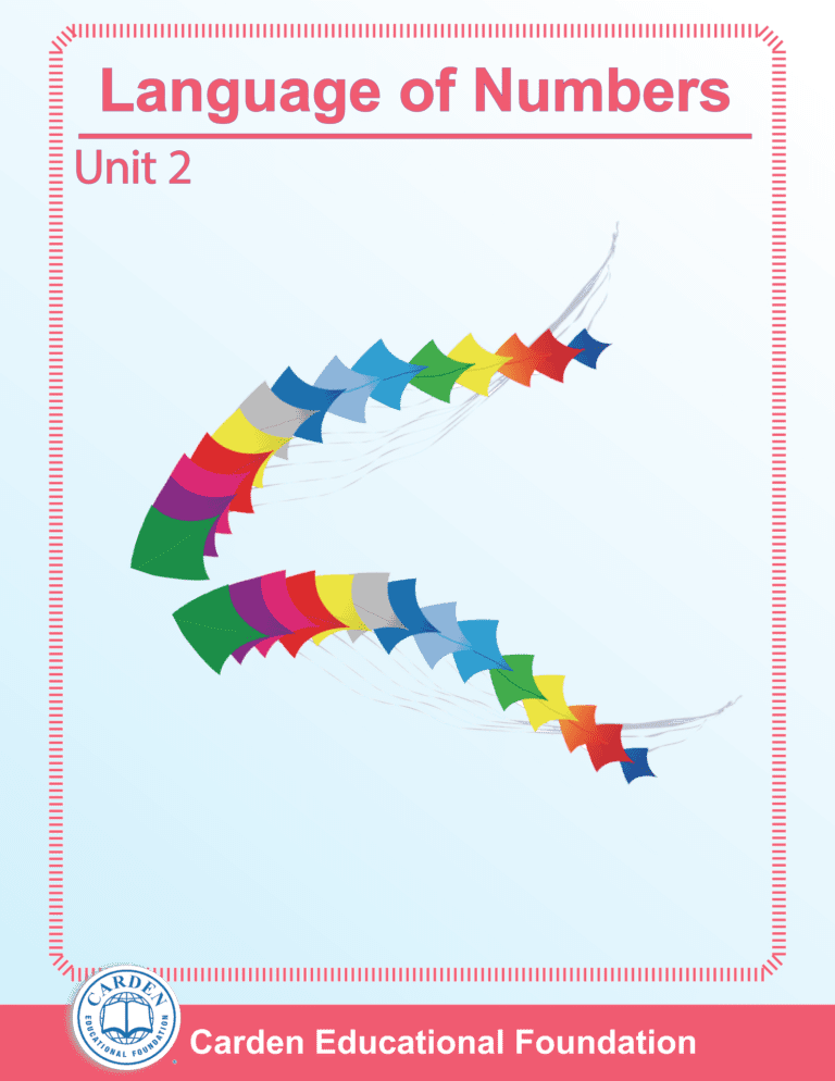 Language of Numbers-Unit 2 - The Carden Educational Foundation