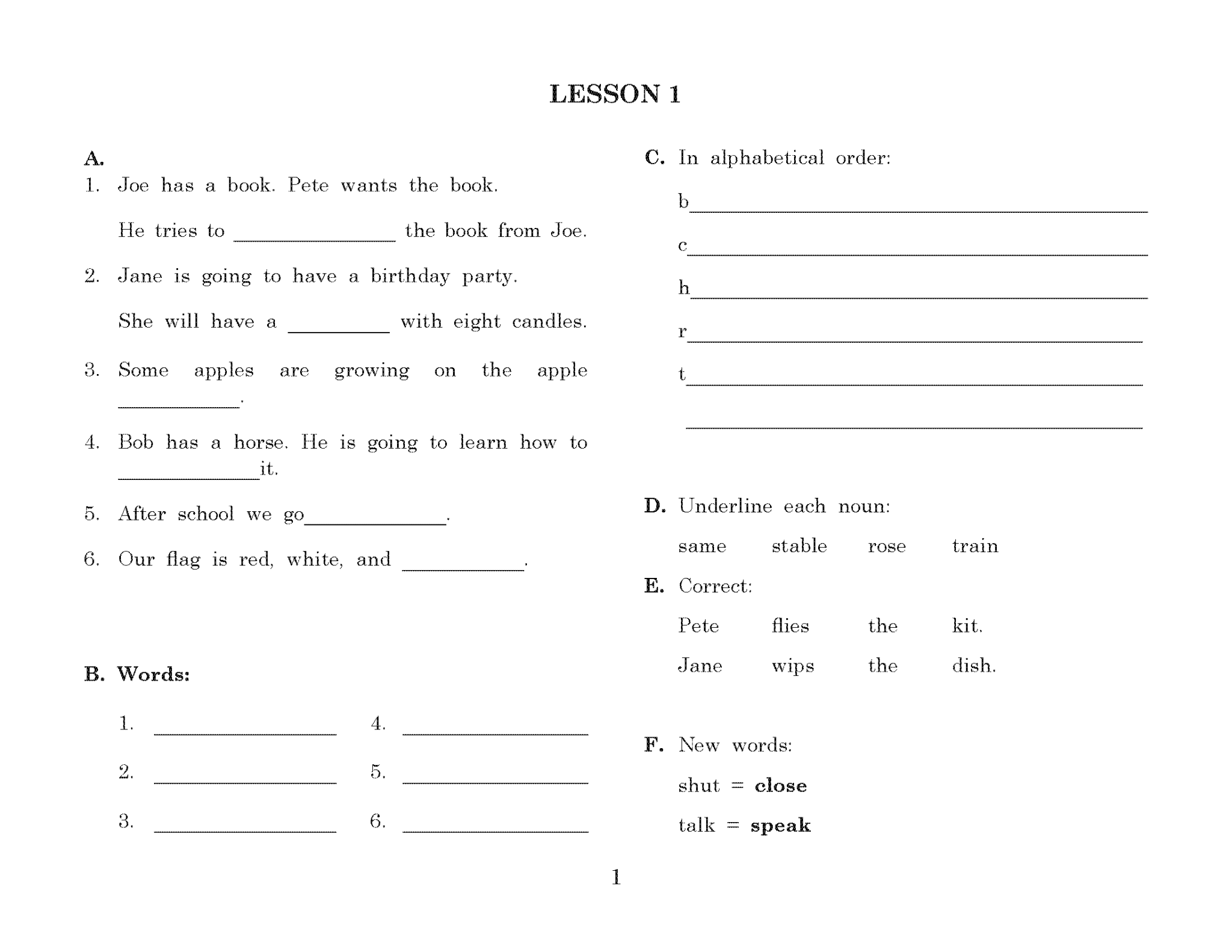 Spelling Workbook 1 - The Carden Educational Foundation