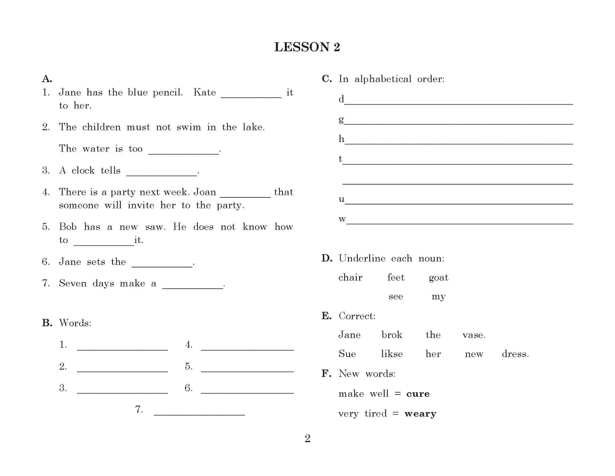 Spelling Workbook 1 - The Carden Educational Foundation