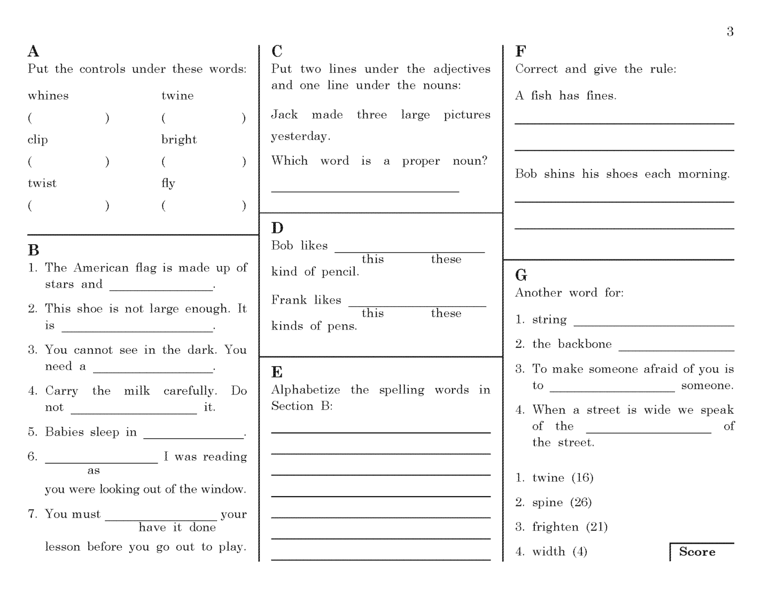 Spelling Workbook 3 - The Carden Educational Foundation