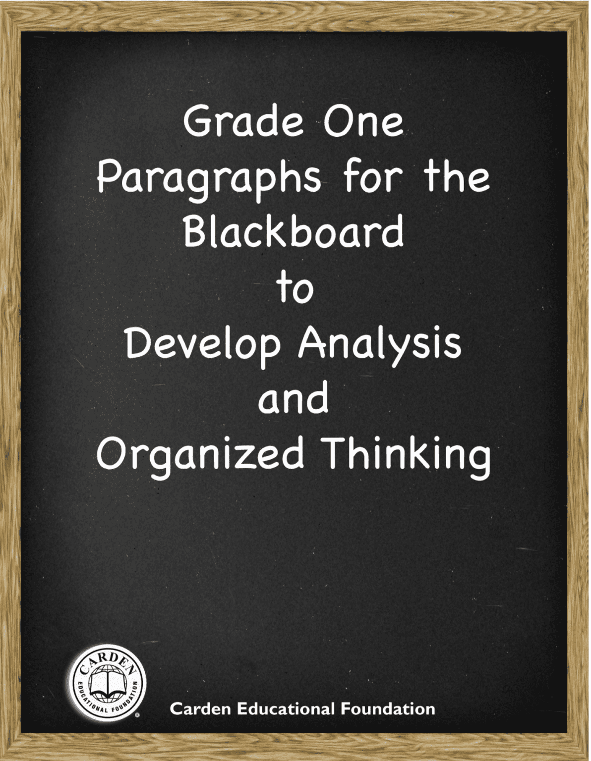 Grade One Paragraphs - The Carden Educational Foundation
