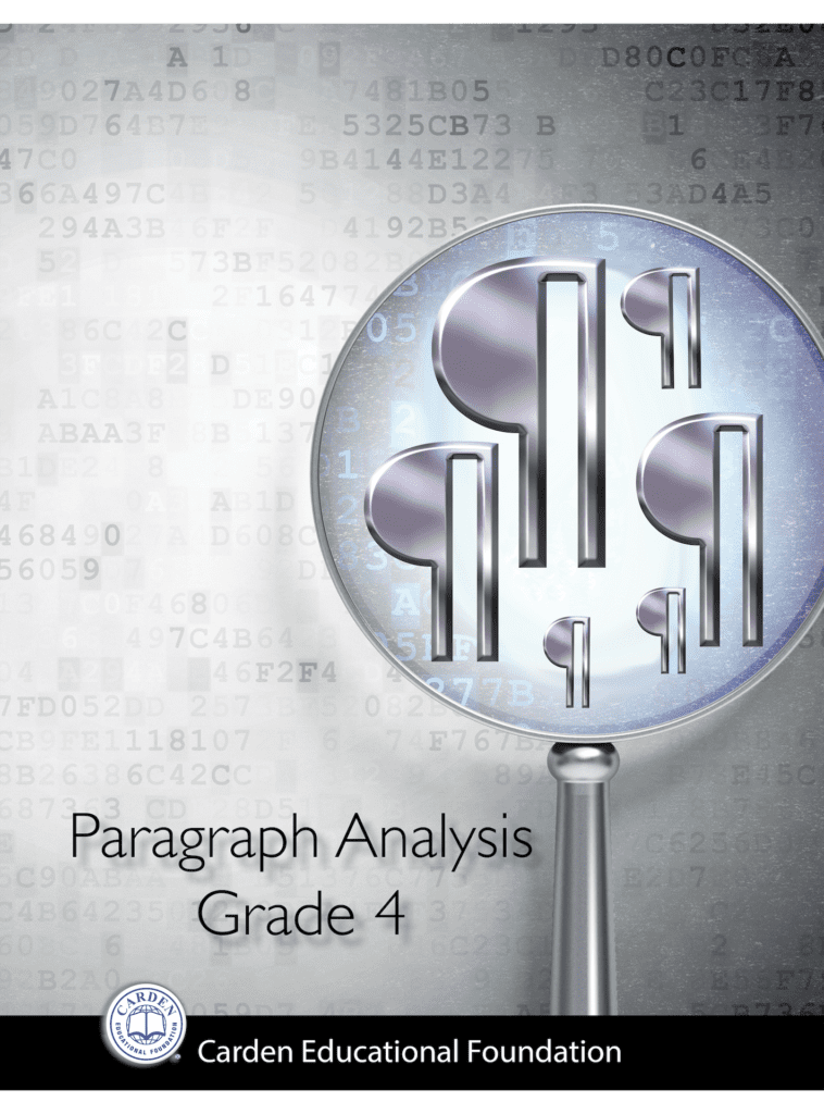 Paragraph Analysis Grade 4 - The Carden Educational Foundation